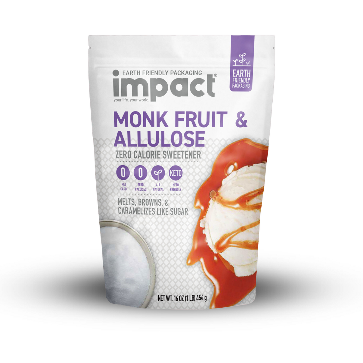 Monk Fruit & Allulose Sugar Substitute Sweetener | Impact Products ...